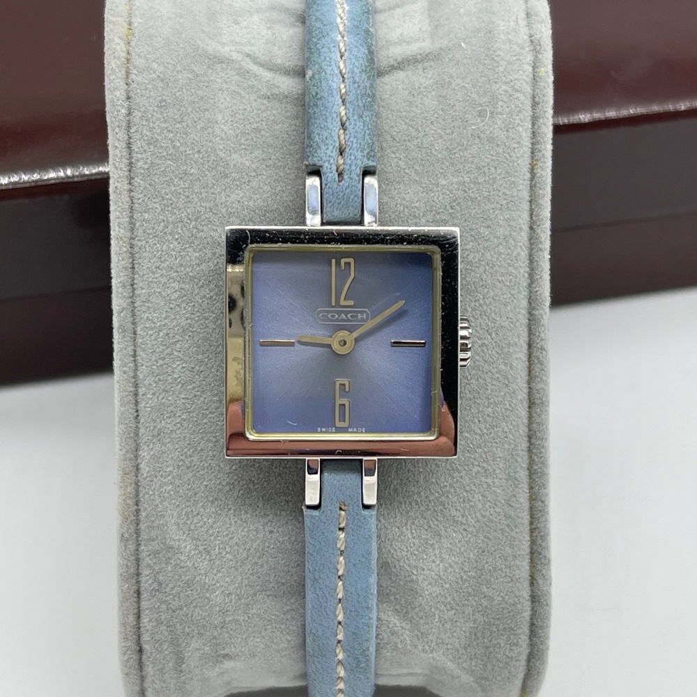 Coach Square 0202 Swiss Made Periwinkle Blue Dial & S… - Gem